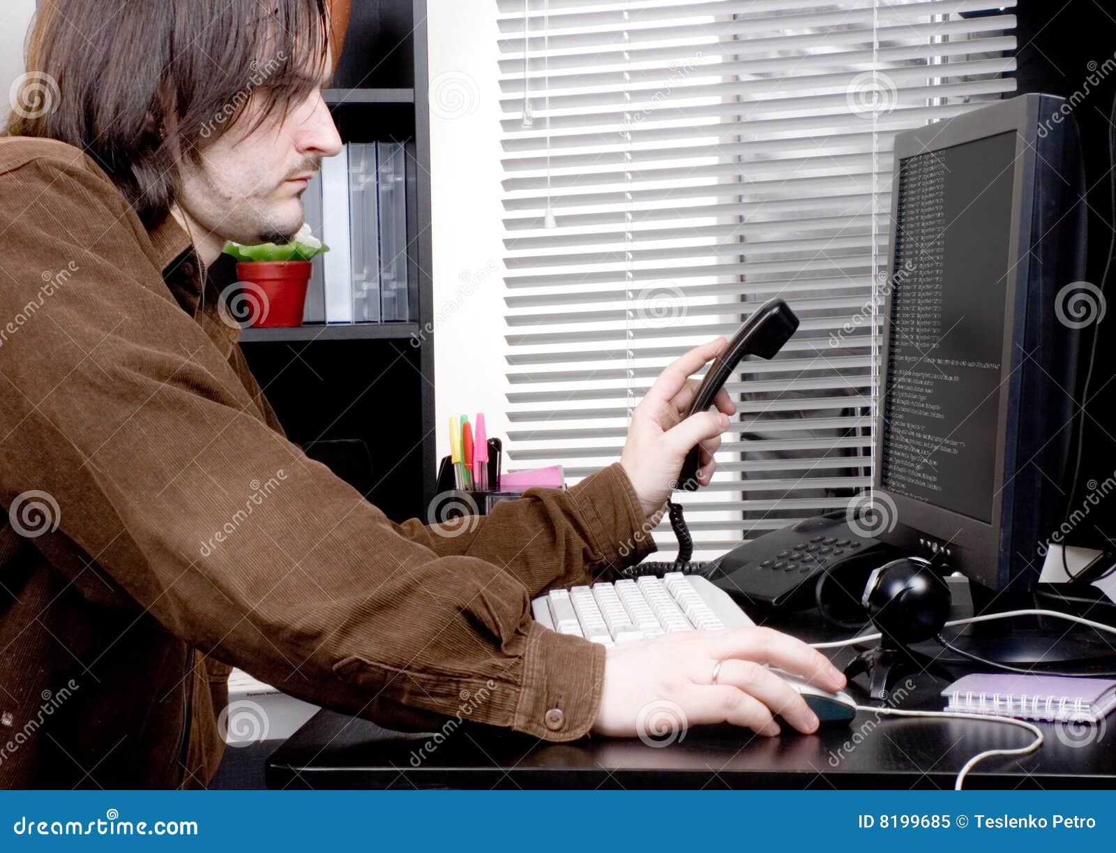 Man work in office stock image. Image of desk, table, adult - 8199685