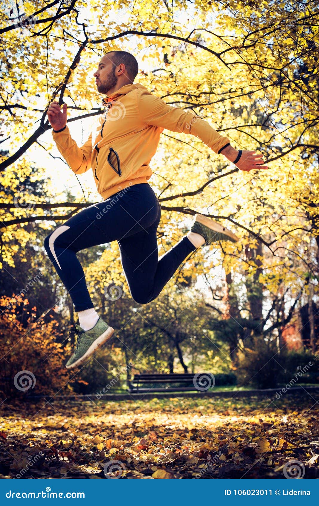 Man work out in nature. stock image. Image of healthy - 106023011