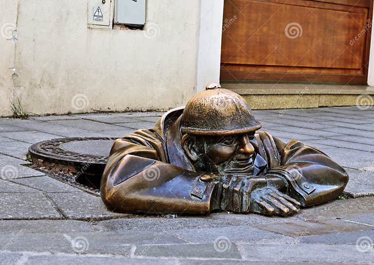 Man at work statue editorial stock photo. Image of downtown - 152205013