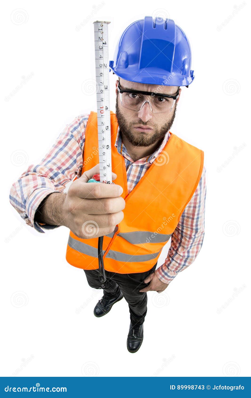Man worker with big head stock image. Image of worker - 89998743