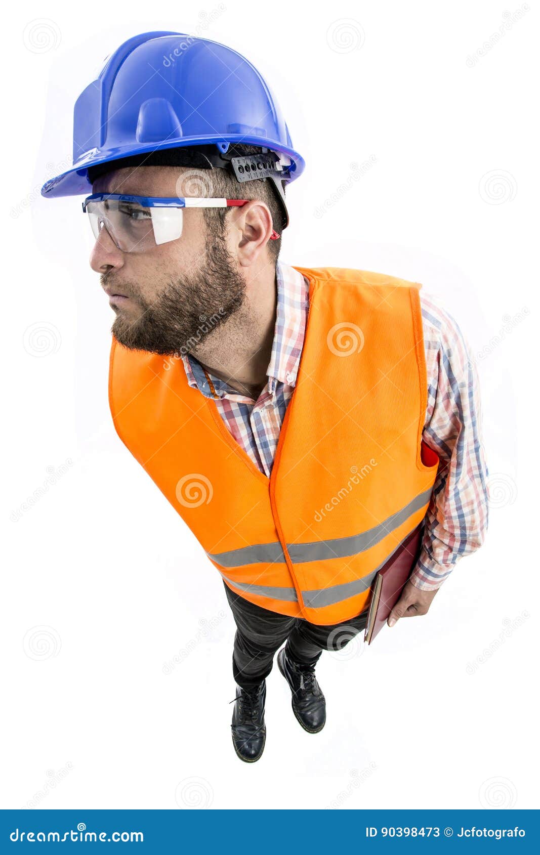Man worker with big head stock image. Image of equipment - 90398473
