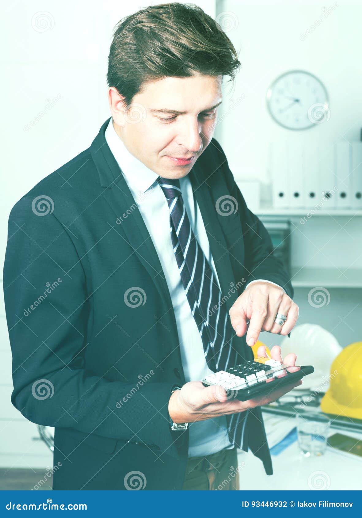 Man Worker Calculating in the Office Stock Photo - Image of account ...