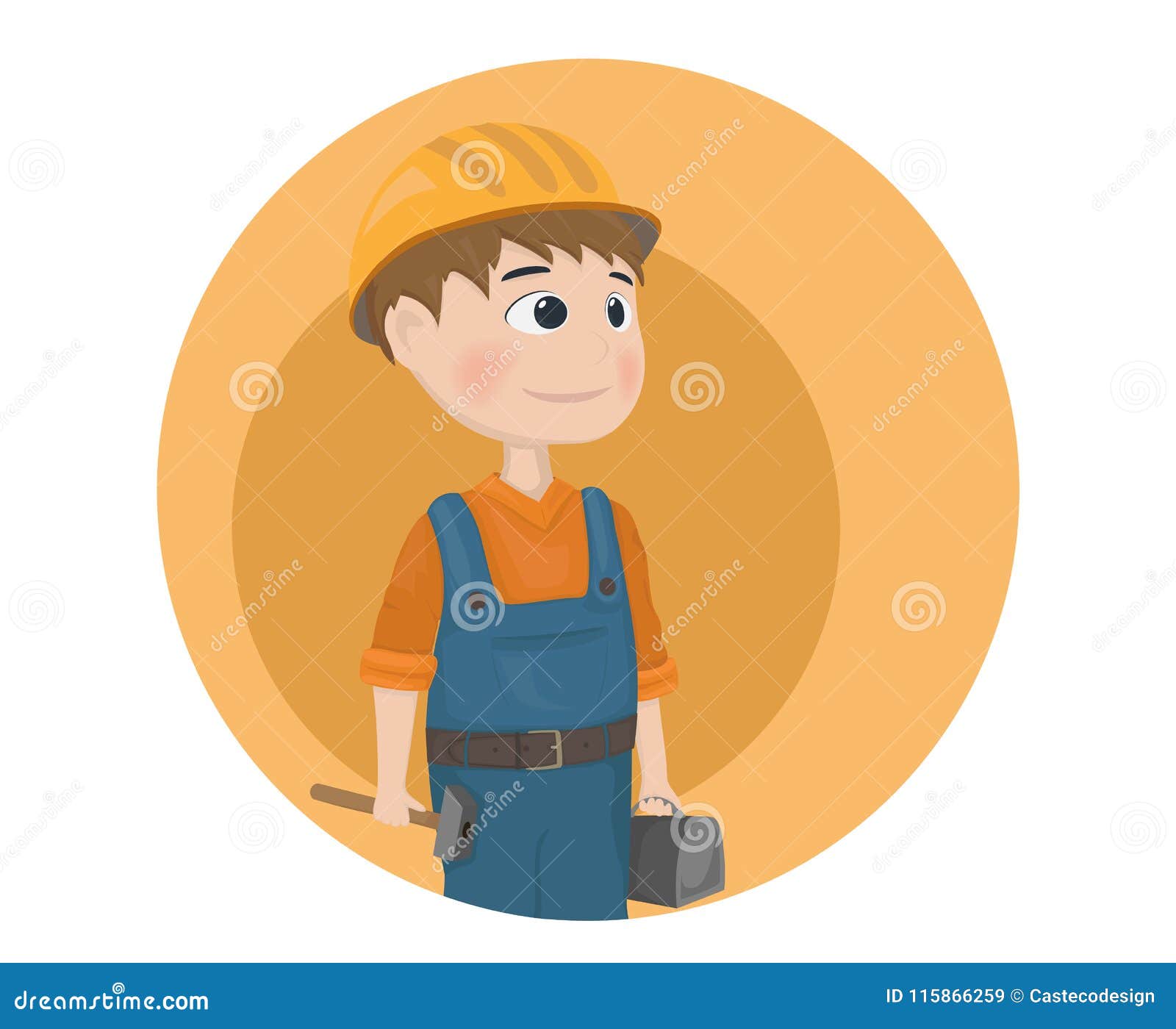 Man Worker Construction Builder Vector. Cartoon Characters Stock Vector - Illustration of logo ...