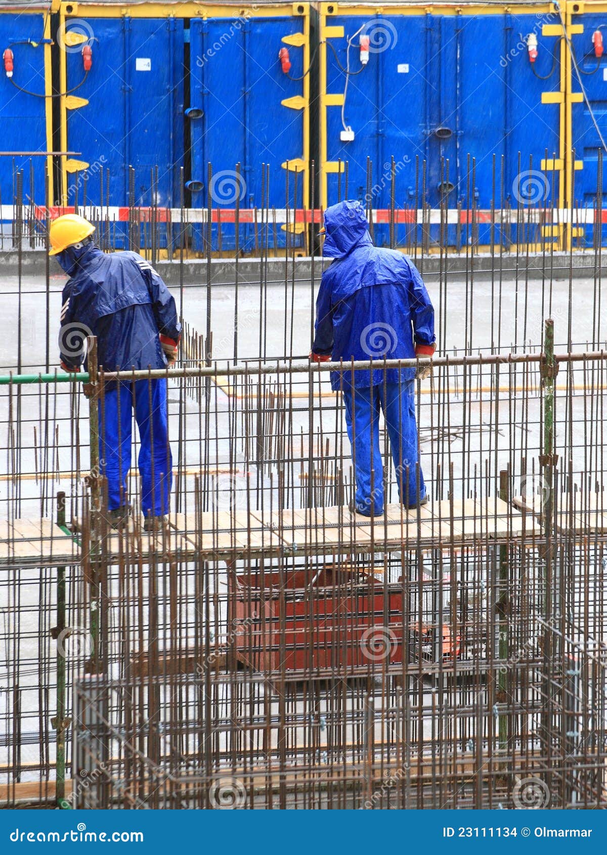 Man, Worker in Construction Building Stock Photo - Image of orange ...
