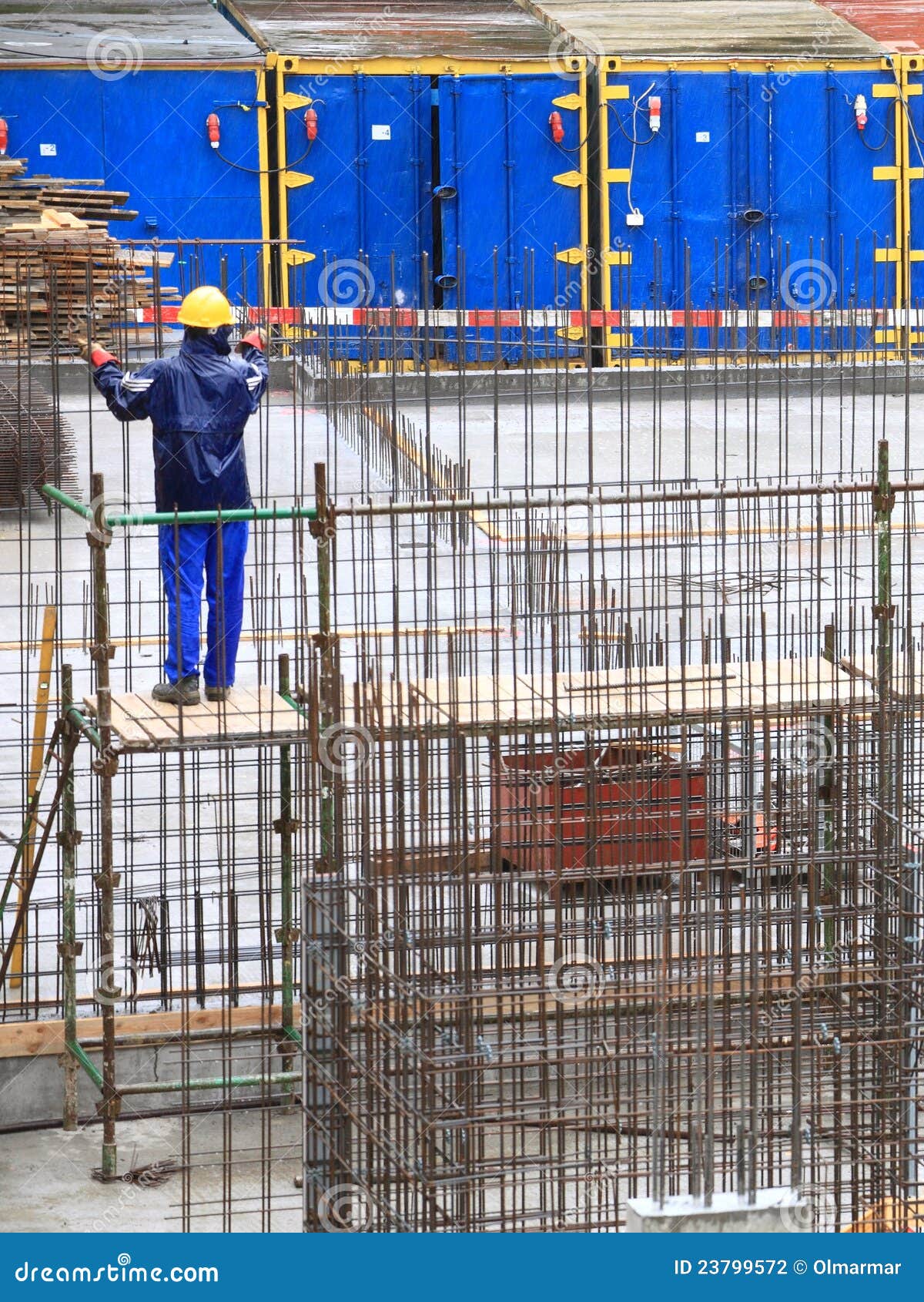 Man, Worker in Construction Building Stock Photo - Image of concrete ...