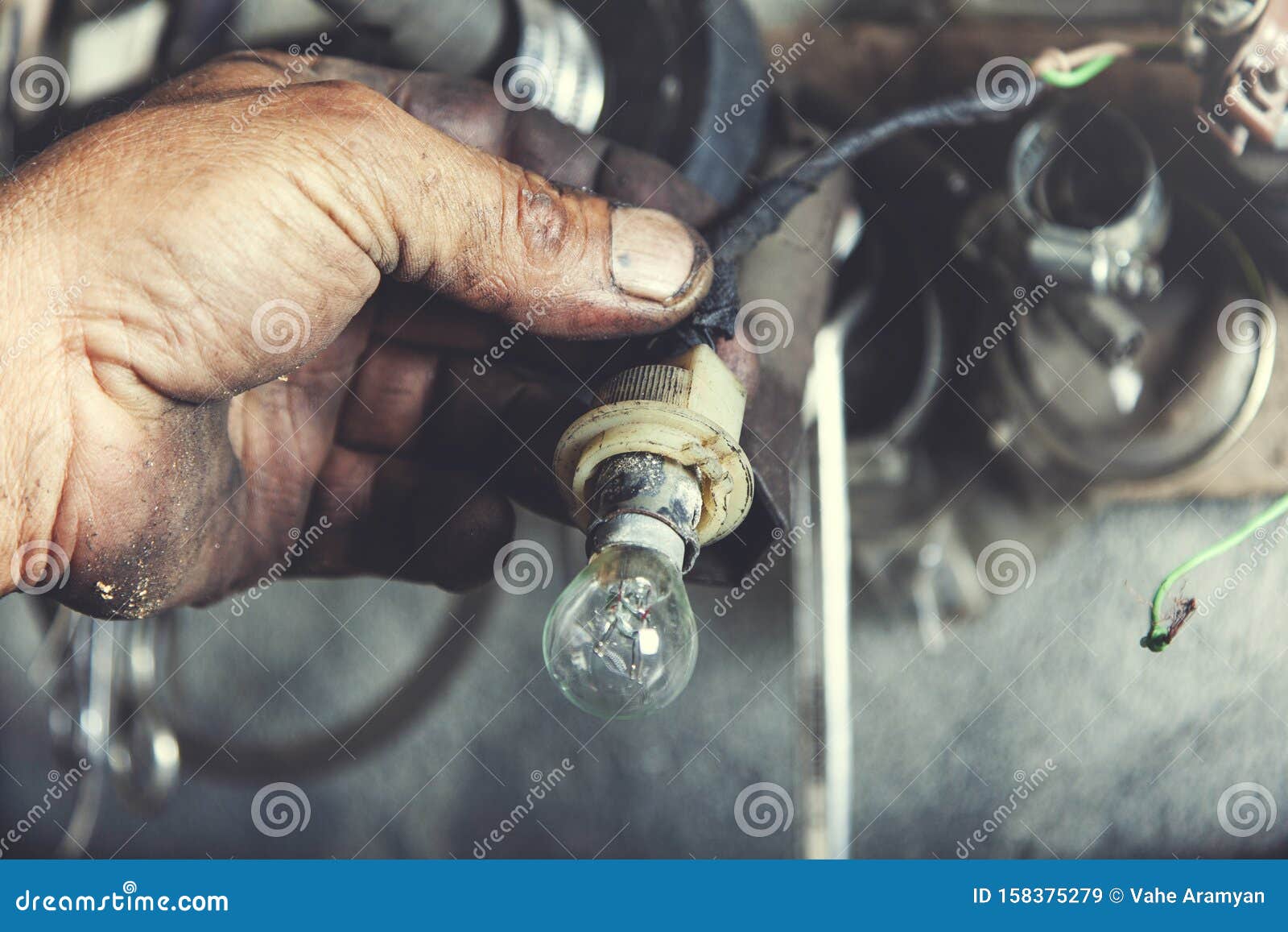 Worker hand bulb stock image. Image of hand, repair - 158375279
