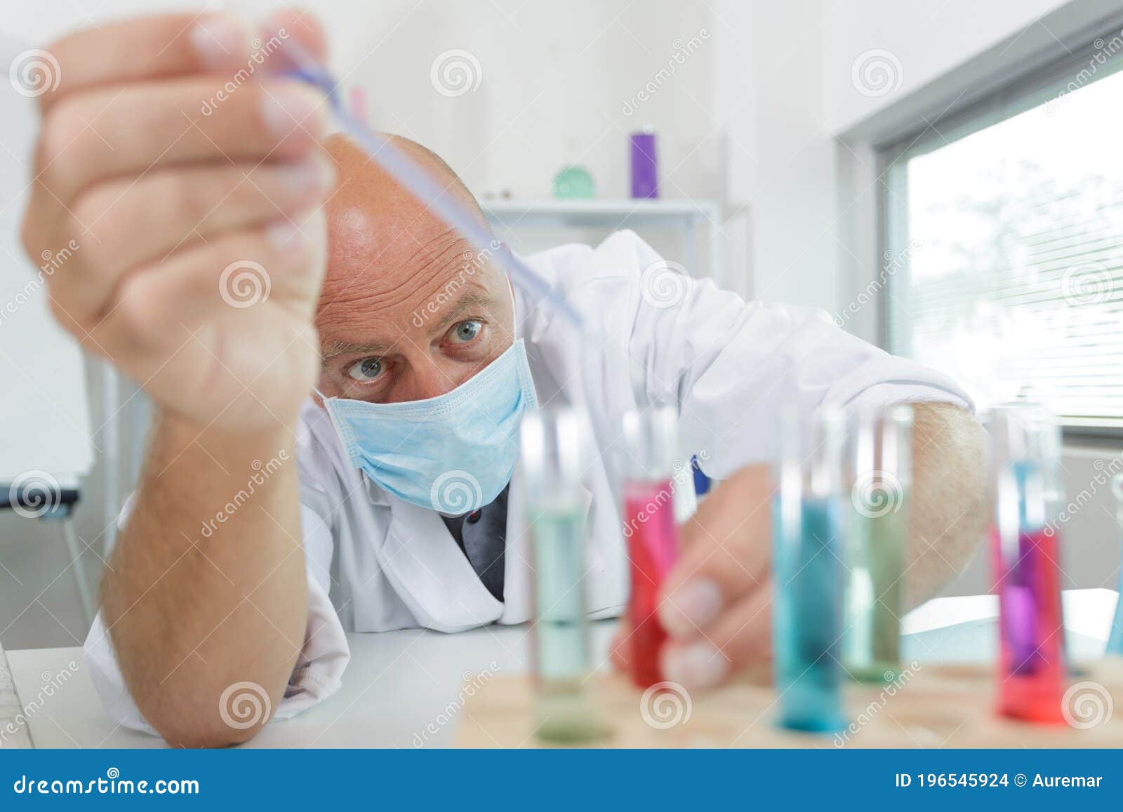 Man Worker Made Analysis at Laboratory Stock Photo - Image of handsome ...