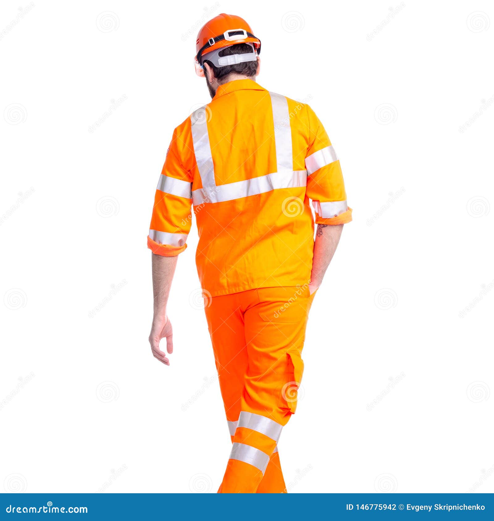 Man Worker Road Constructor Goes Walking Stock Photo - Image of ...