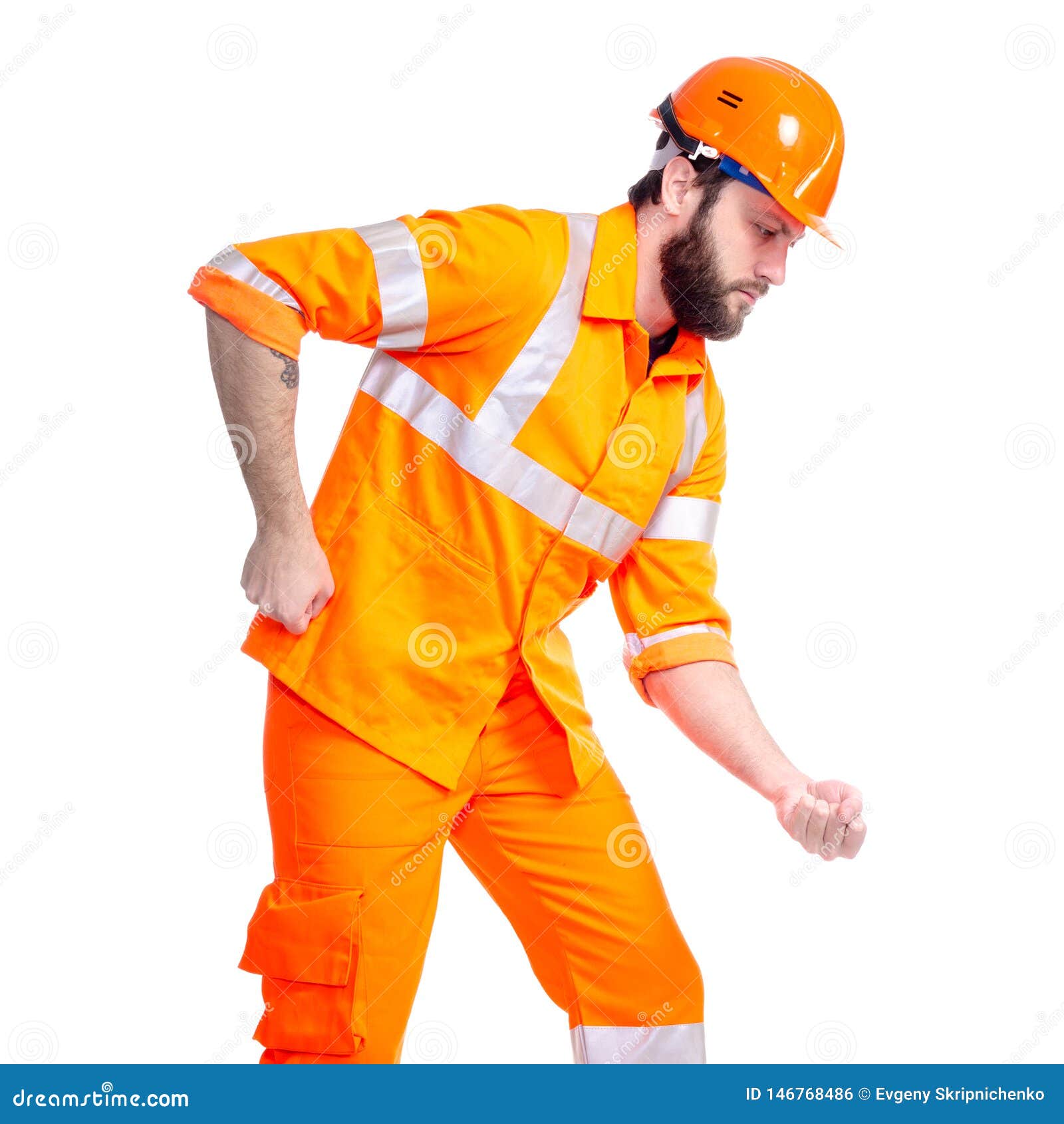 Man Worker Road Constructor Working Stock Photo - Image of highway ...