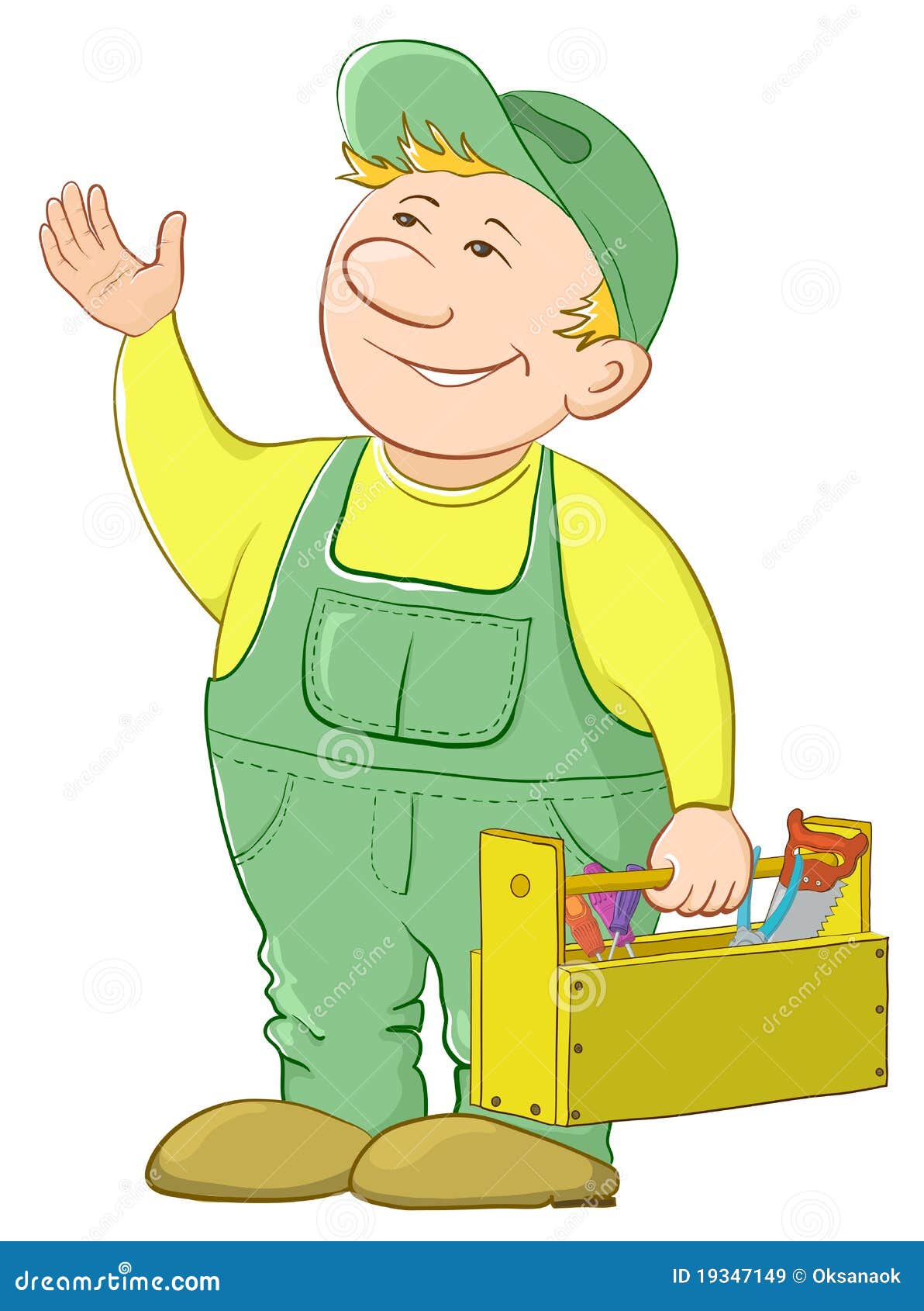 Man worker with a toolbox stock vector. Illustration of carpenter ...