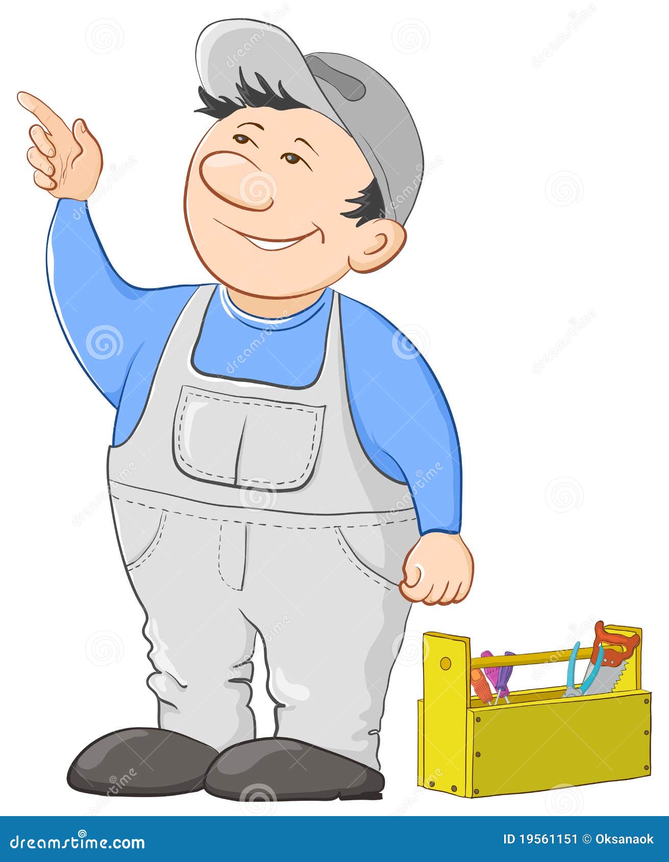 Man worker with a toolbox stock vector. Illustration of artisan - 19561151