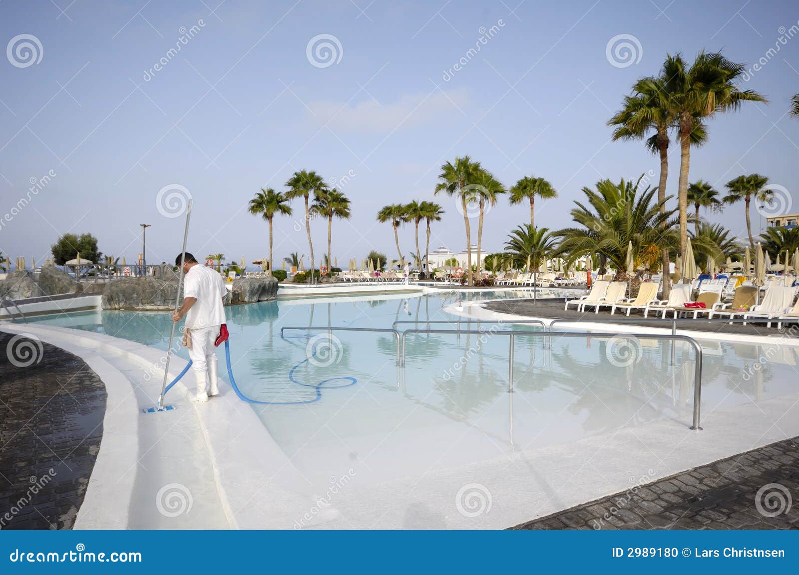 Man working stock photo. Image of modern, luxurious, pool - 2989180