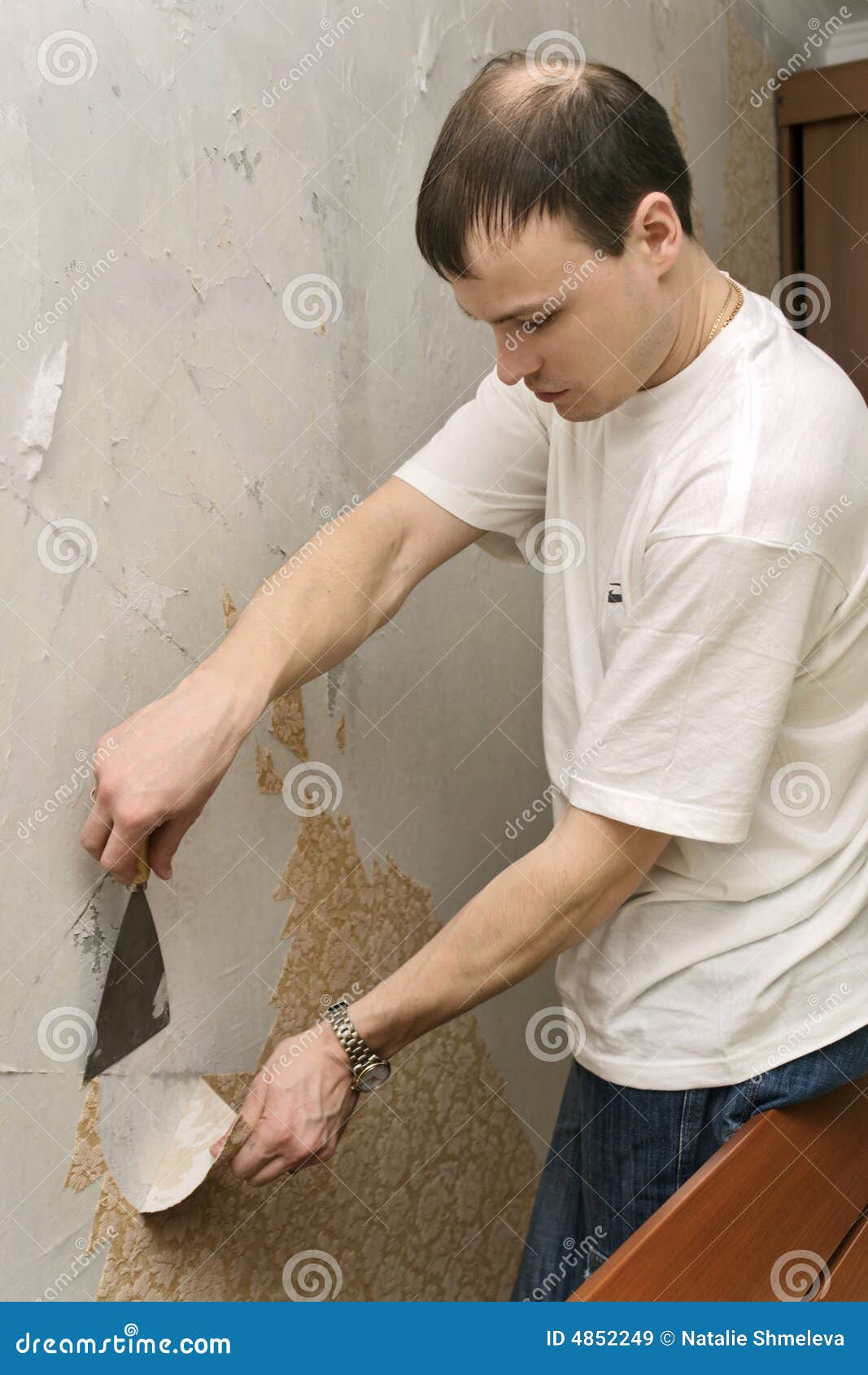Man working stock image. Image of renovation, labor, indoors - 4852249