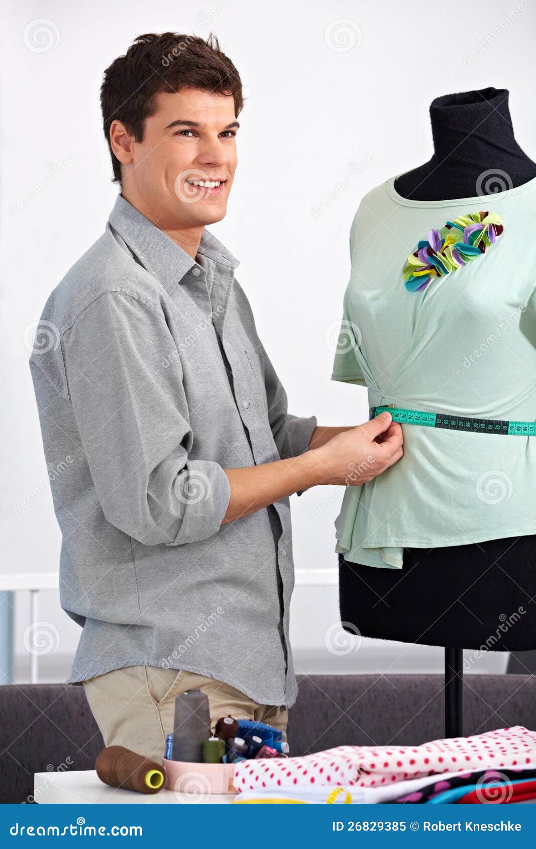 Man Working As Fashion Designer Stock Image - Image of designer ...