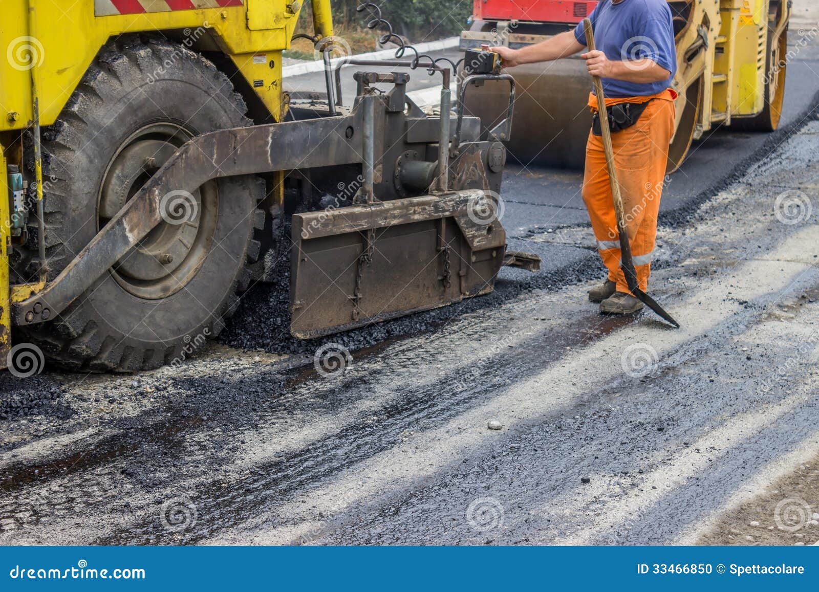 Man is working stock photo. Image of site, asphalt, heat - 33466850