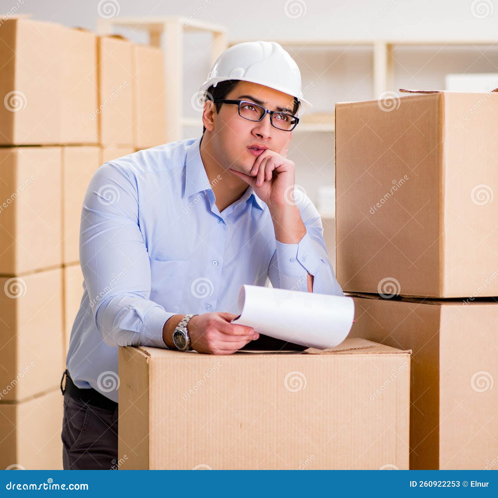 Man Working in Box Delivery Relocation Service Stock Image - Image of ...