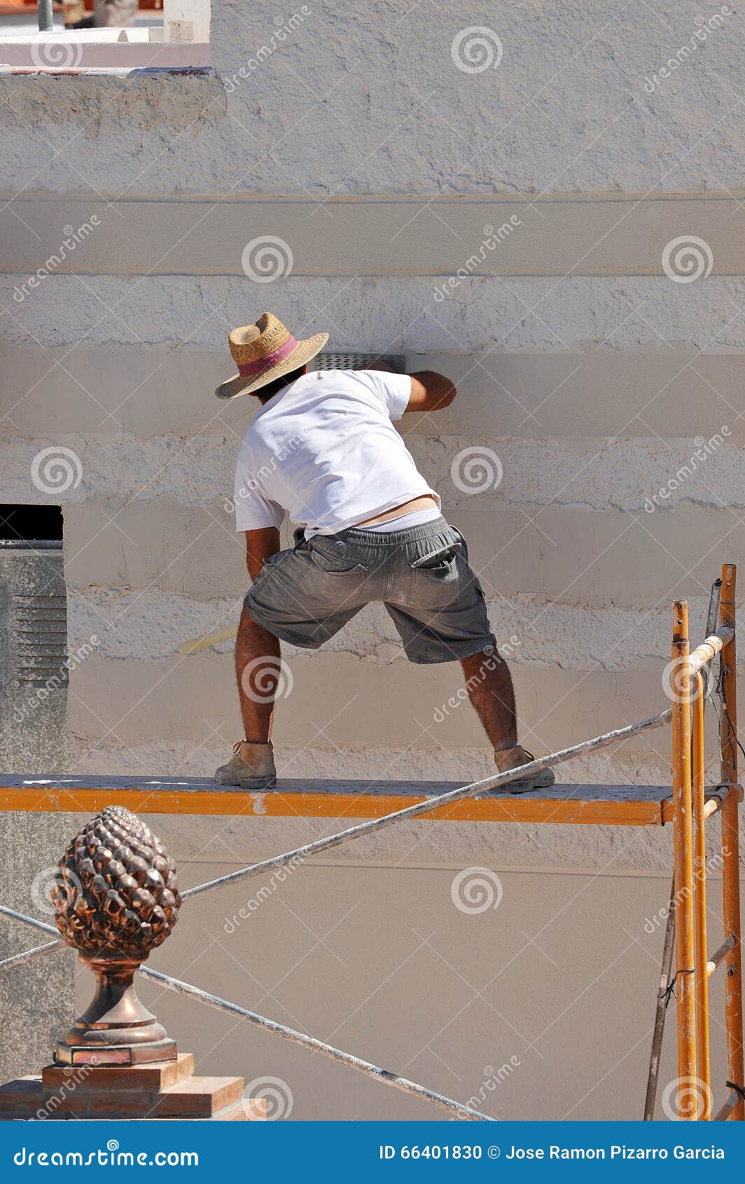 Mason Working In Front Of House In Street Of Evoramonte Editorial Photo ...