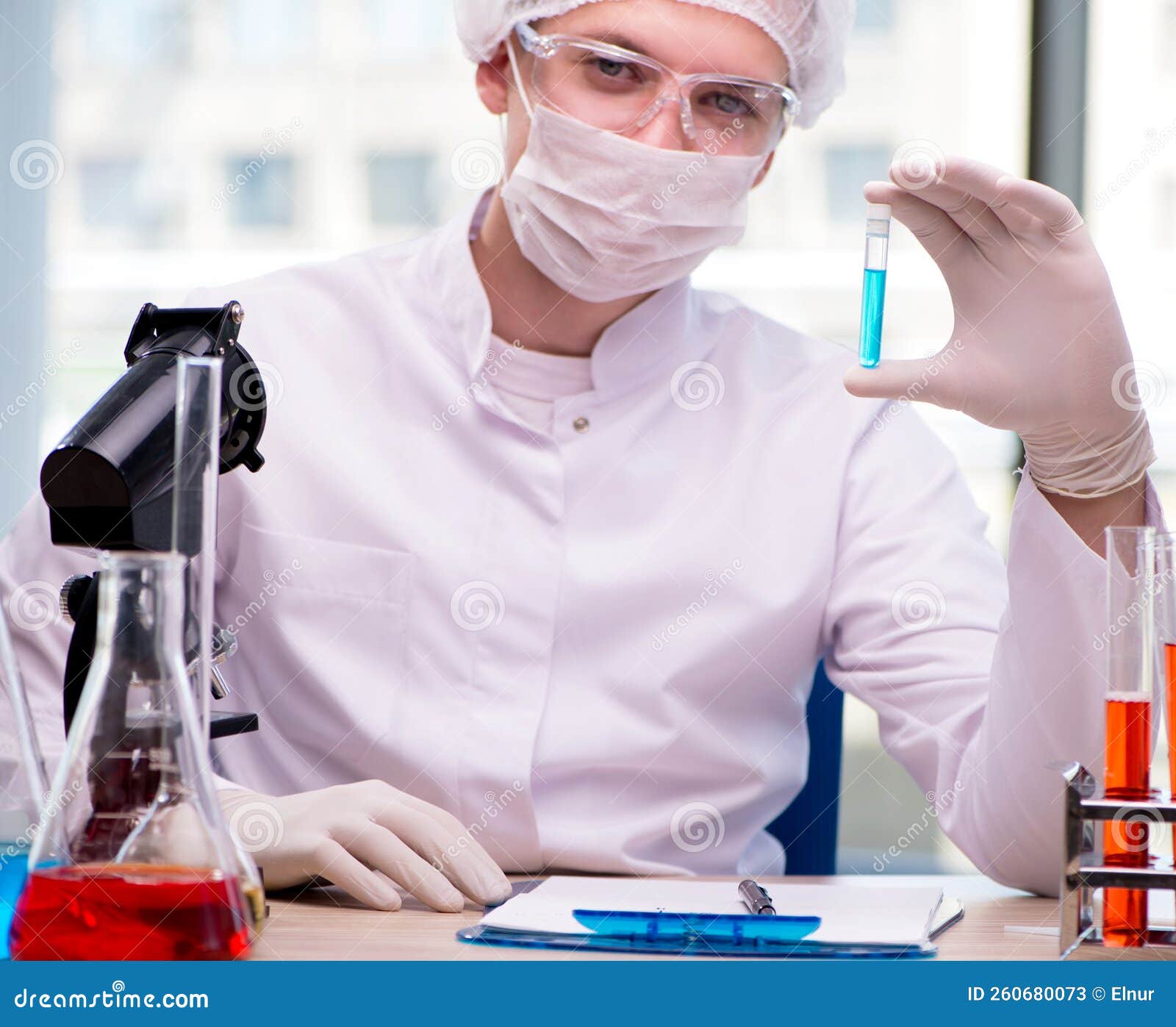 Man Working in the Chemical Lab on Science Project Stock Image - Image ...