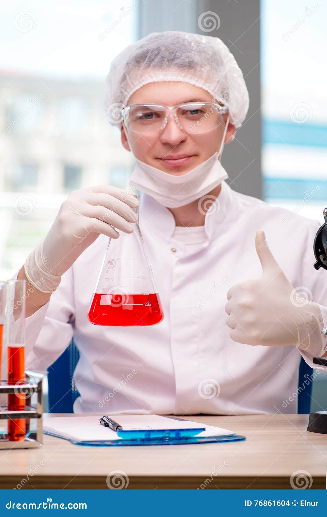The Man Working in the Chemical Lab on Science Project Stock Photo ...