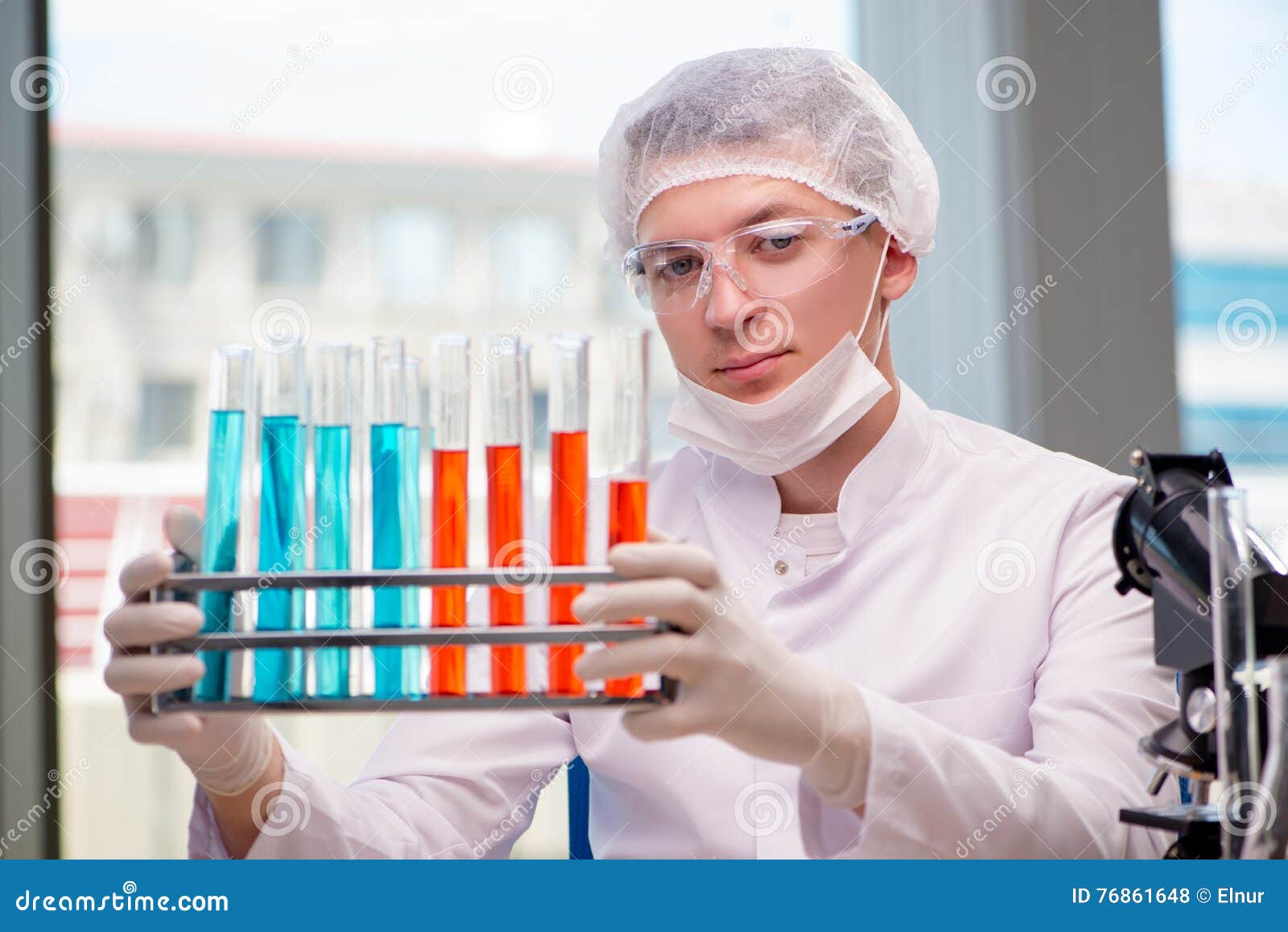 The Man Working in the Chemical Lab on Science Project Stock Photo ...