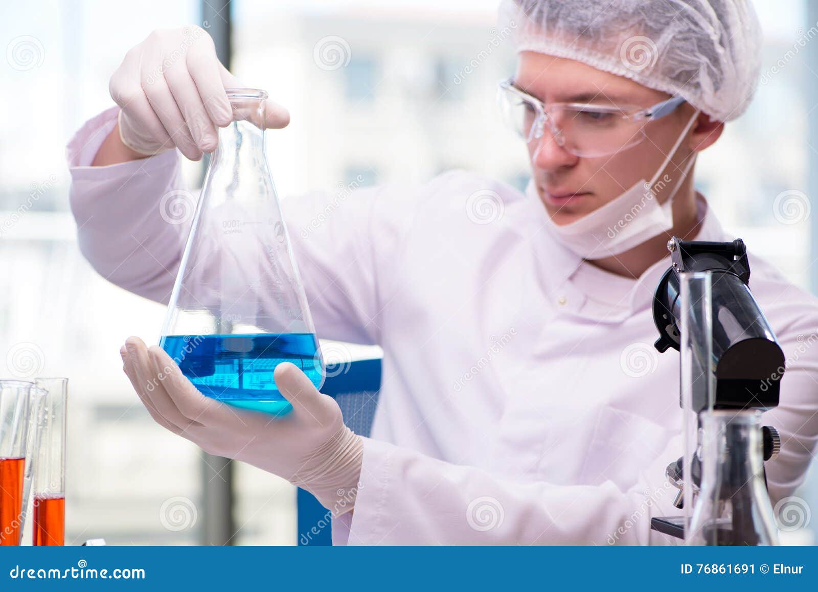 The Man Working in the Chemical Lab on Science Project Stock Image ...