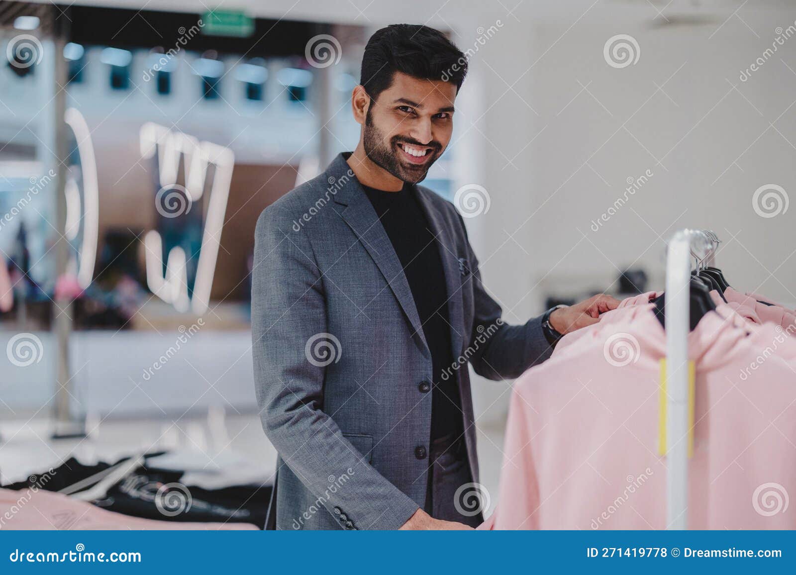 Man Working in Clothing Store Stock Photo - Image of fashion, mall ...
