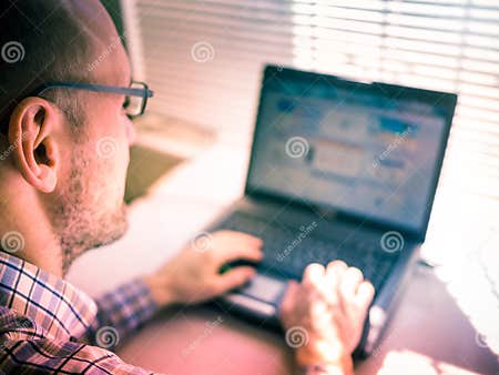 Man working on computer stock image. Image of designer - 35591013