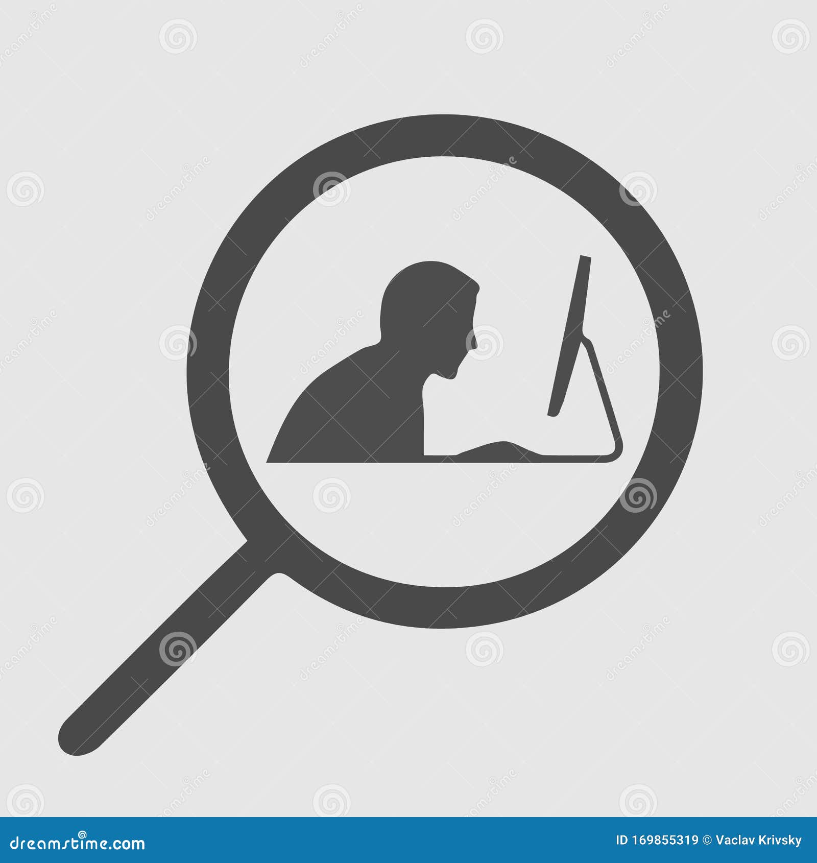 Man Working on Computer. Business Analysis Stock Vector - Illustration ...