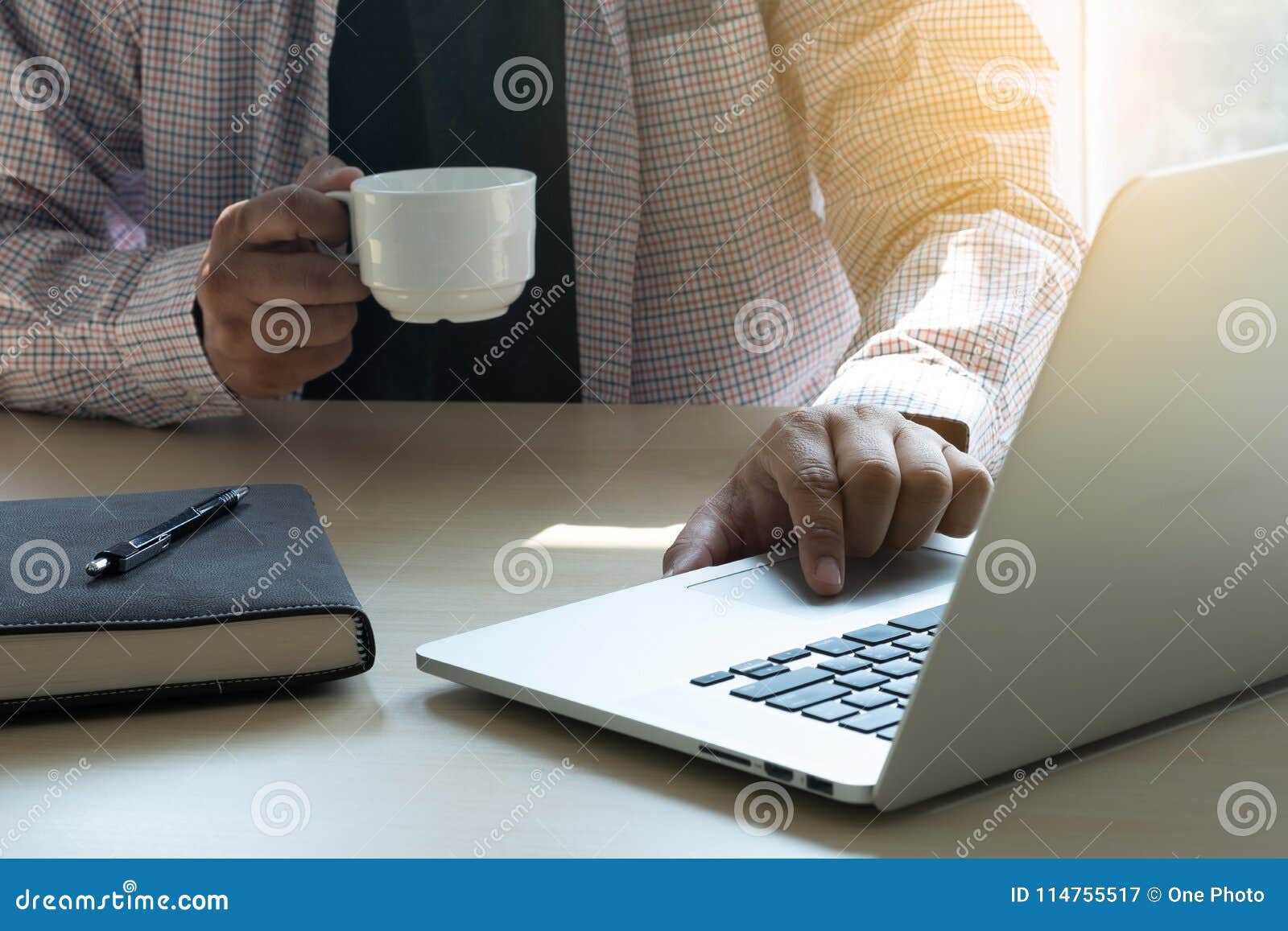 Man Working Computer Table Hand Touching Laptop Business Strategy ... Man Working Computer Table Hand Touching Laptop Business Strategy ...