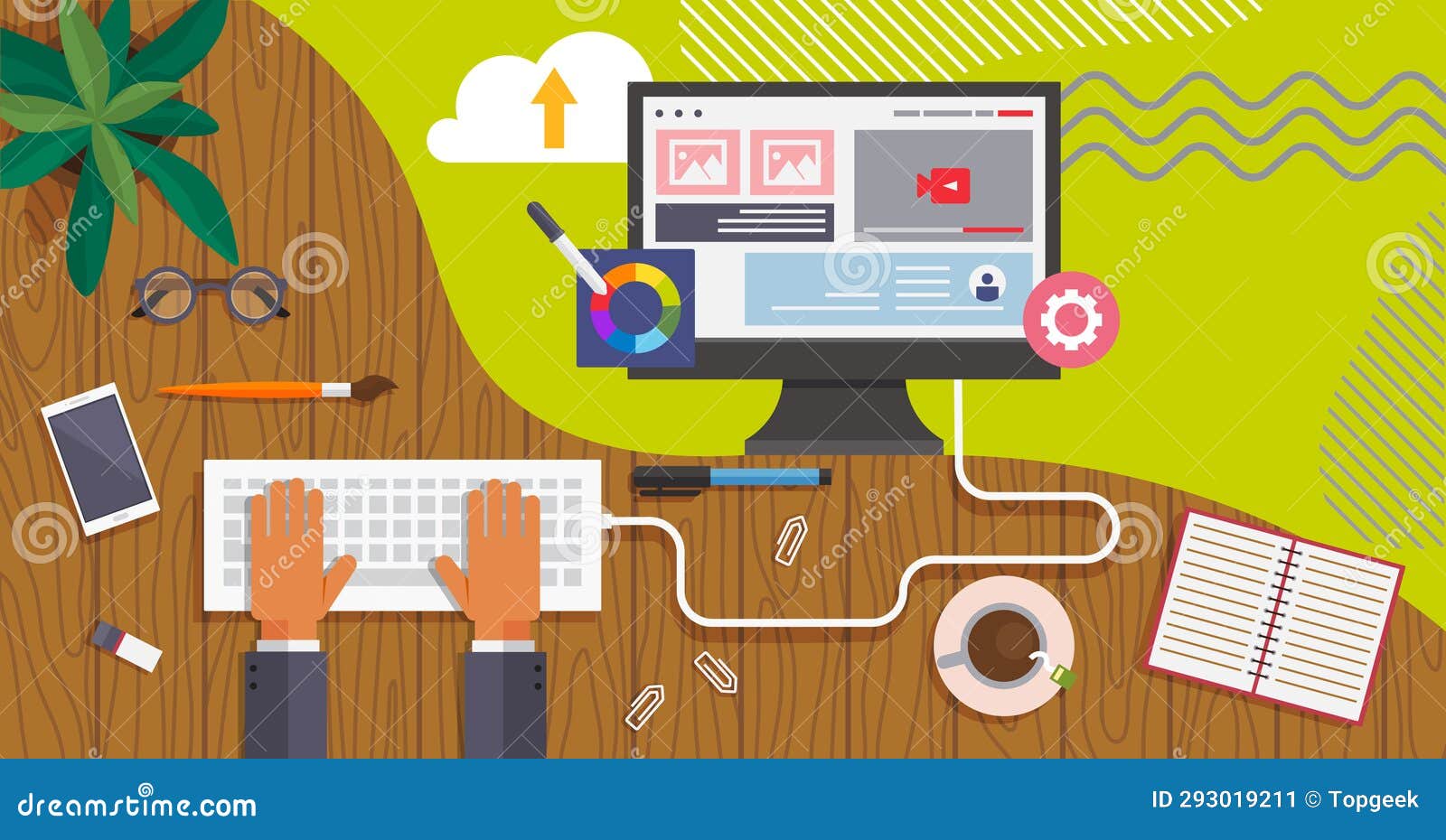 Man Working on Computer Typing on Keyboard Programmer, Business ...