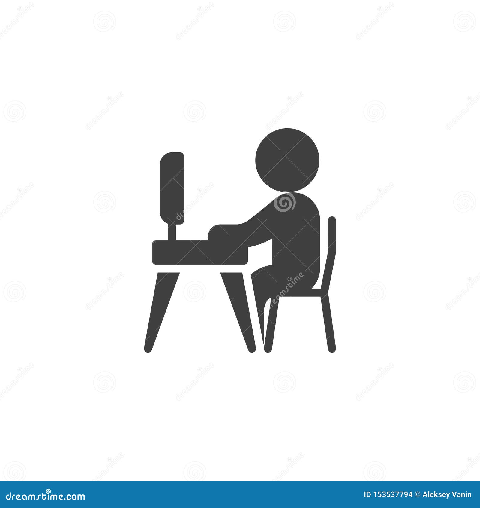 Man Is Working At Computer Vector 121752001