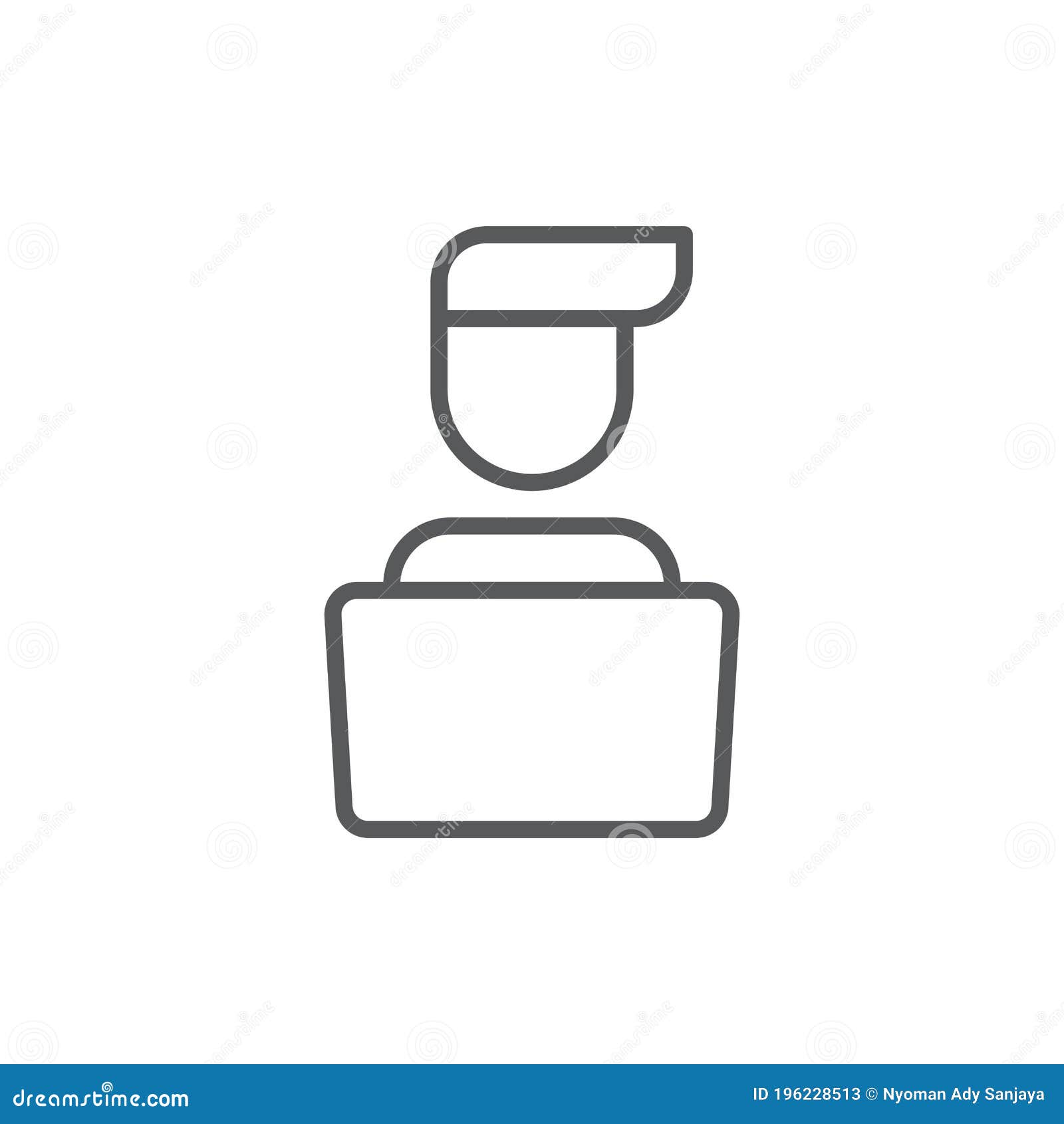 Man Working on Computer Vector Icon Symbol Working Isolated on White ...