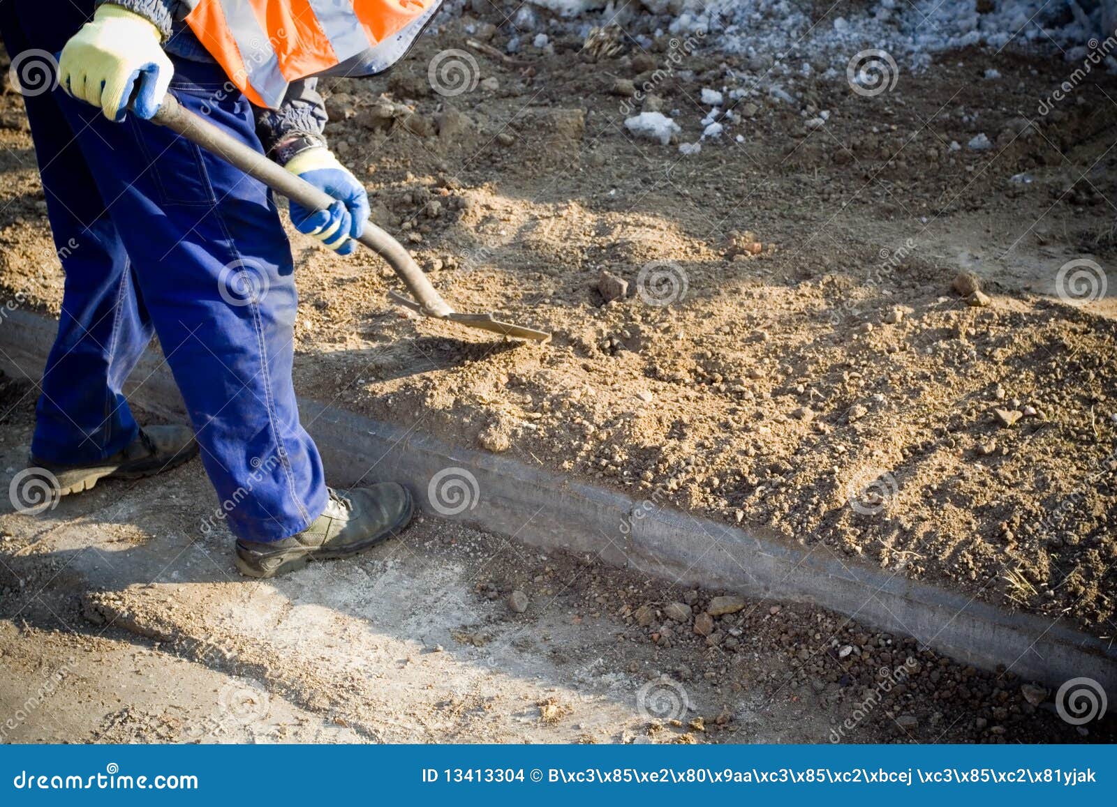 Man Working on Construction Site Stock Photo - Image of landscaper ...