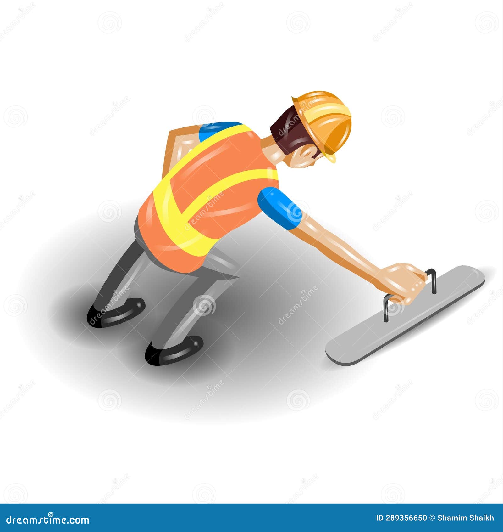 Man Working on Construction Site Stock Illustration - Illustration of ...