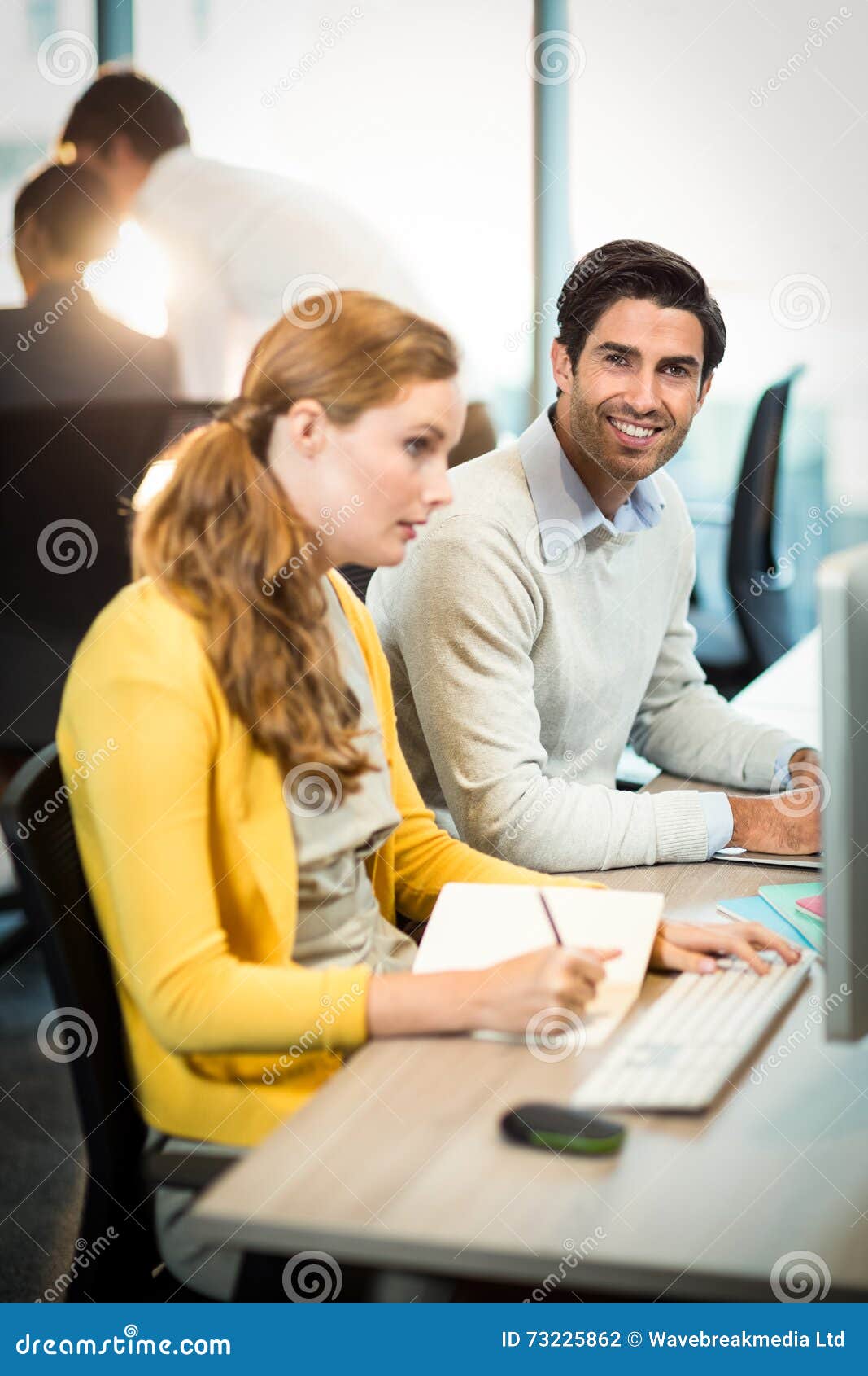 Man Working with the Coworker Stock Photo - Image of executive ...