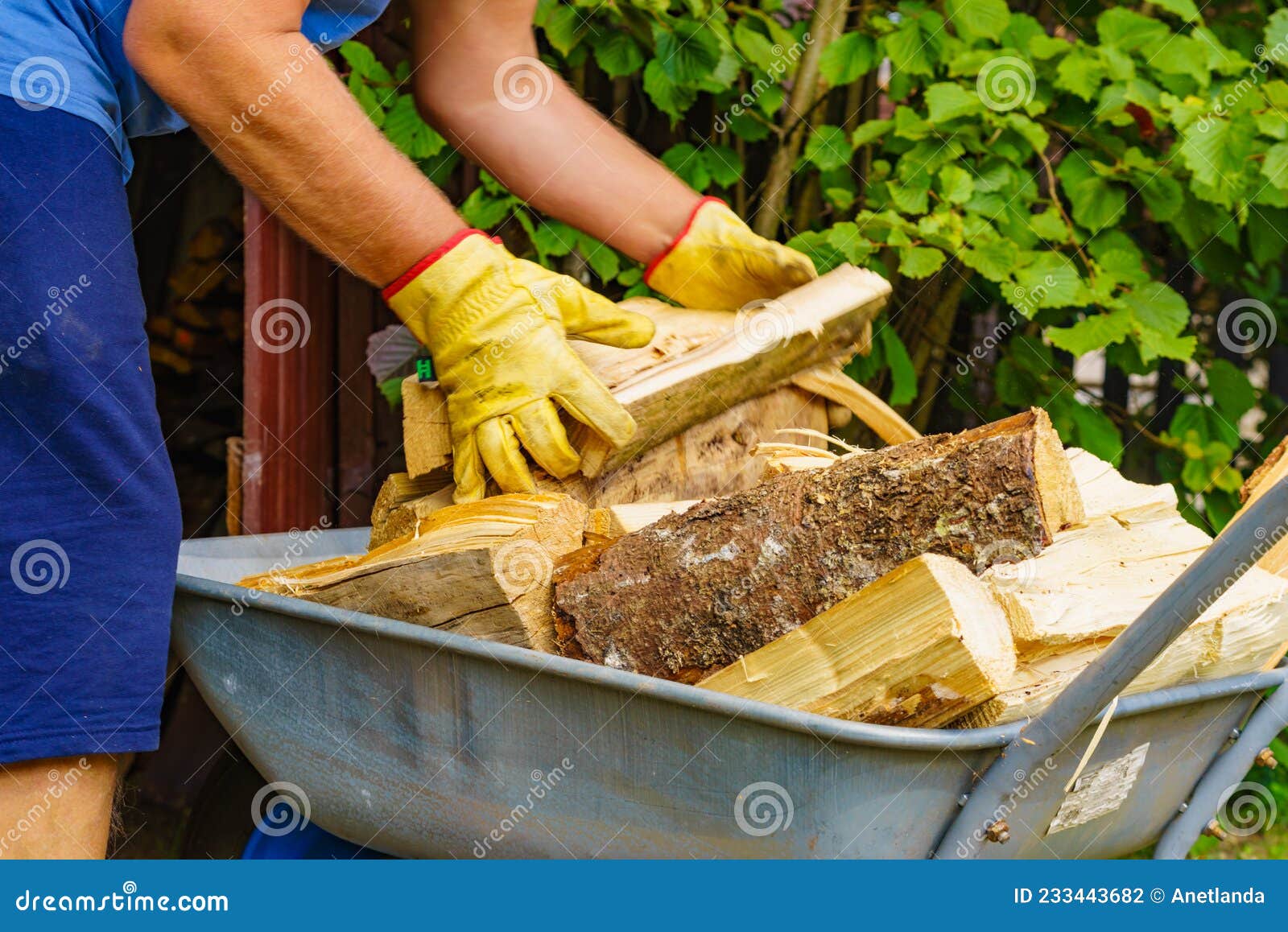 Man working with firewood stock photo. Image of heating - 233443682