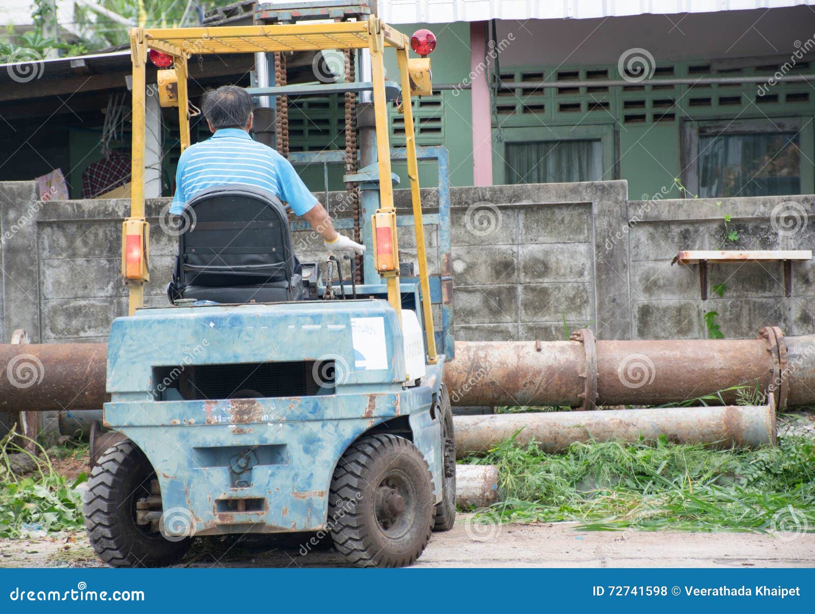 Man Working on the Forklift Editorial Stock Photo - Image of culture ...