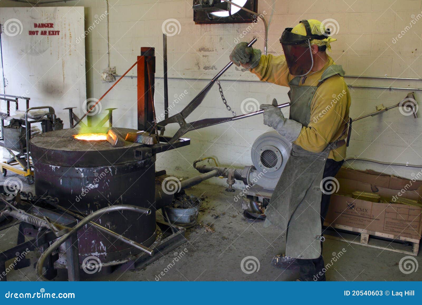 Man Working In The Foundry Hot Furnace Stock Image Image Of Business