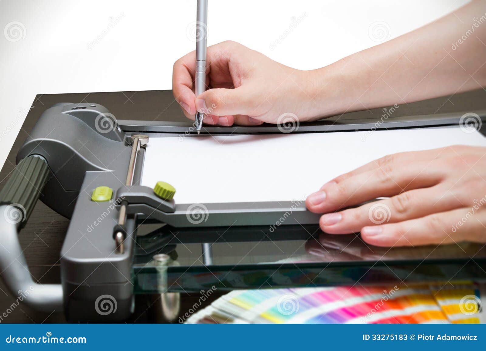 Man Working on the Guillotine Stock Image - Image of resize, equipment ...