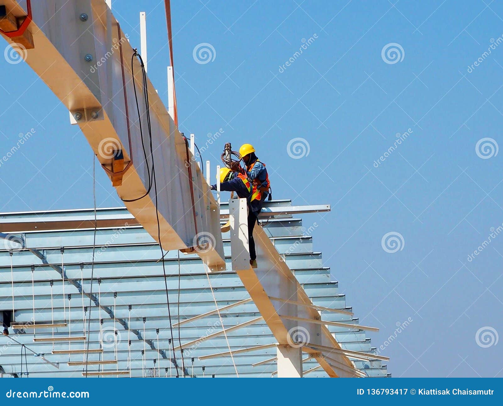 Man Working on the Working at Height Stock Image - Image of heights ...