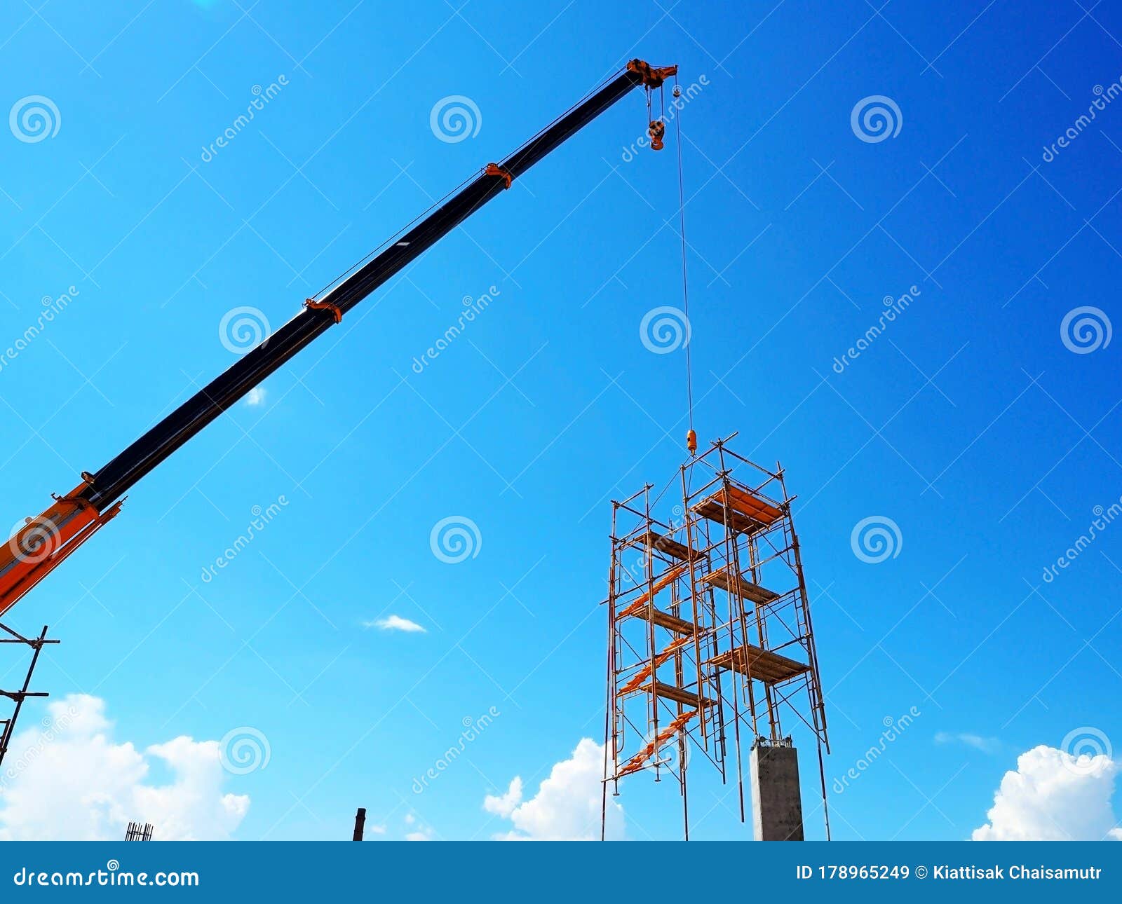 Man Working on the Working at Height Stock Image - Image of helmet ...