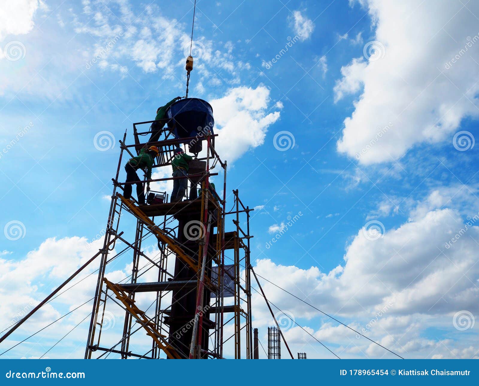 Man Working on the Working at Height Stock Photo - Image of white ...