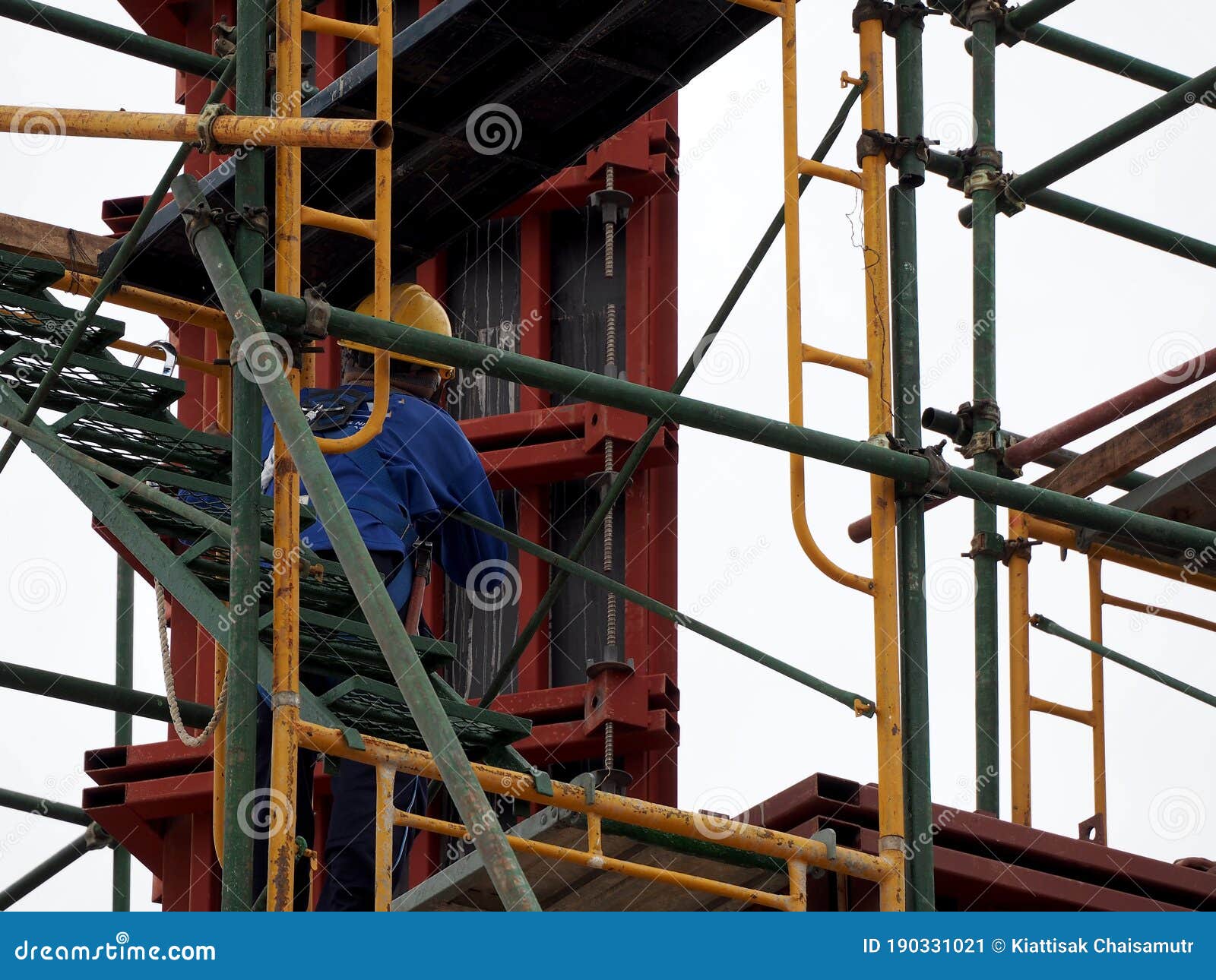 Man Working on the Working at Height on Construction Stock Image ...