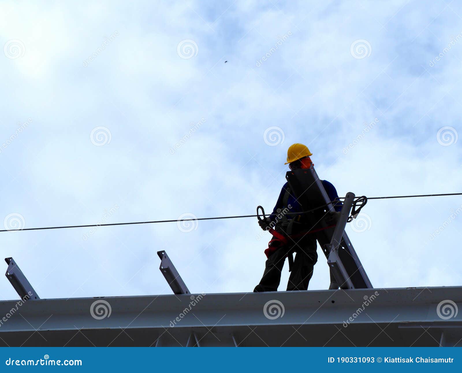 Man Working on the Working at Height on Construction Stock Image ...