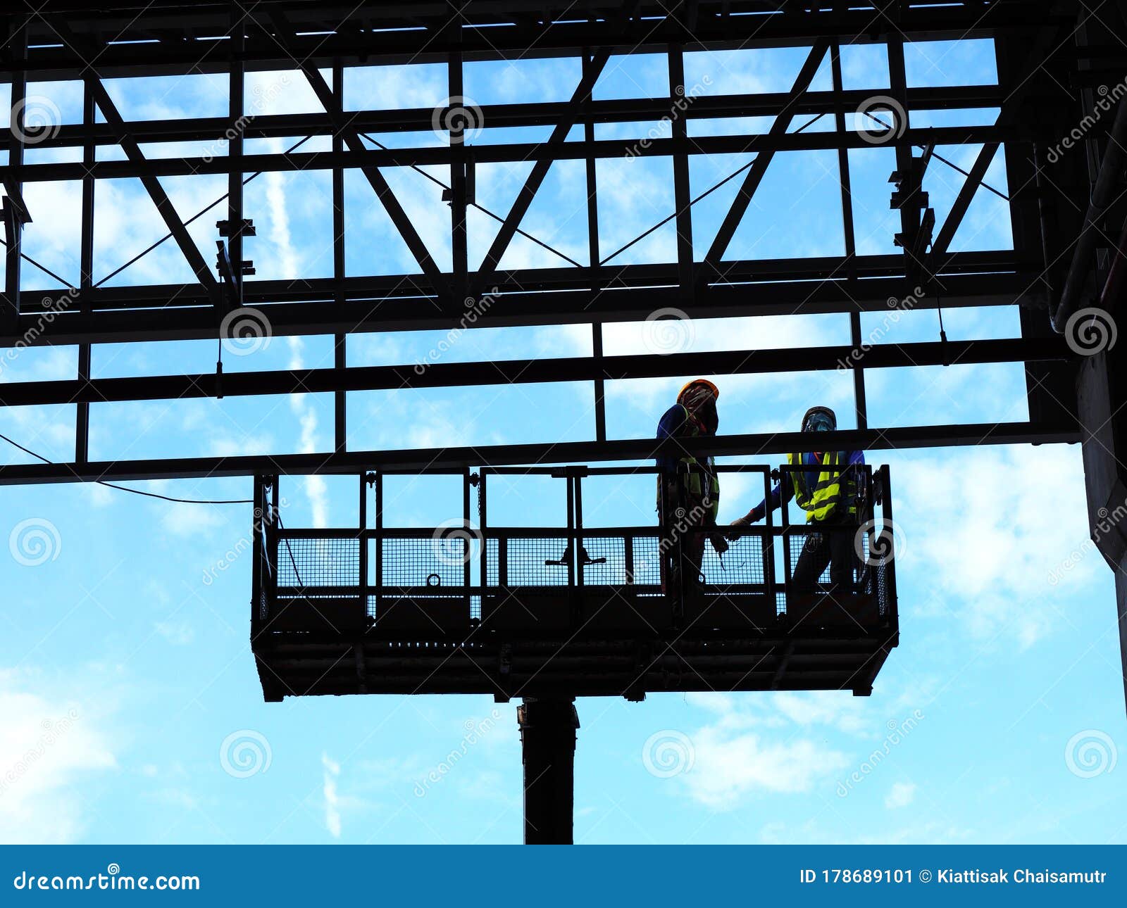 Man Working on the Working at Height on Construction Stock Image ...