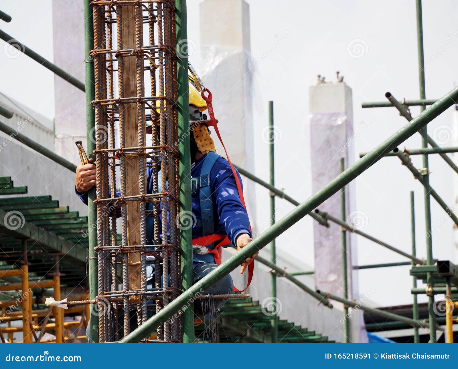 Man Working on the Working at Height Stock Image - Image of ambient ...