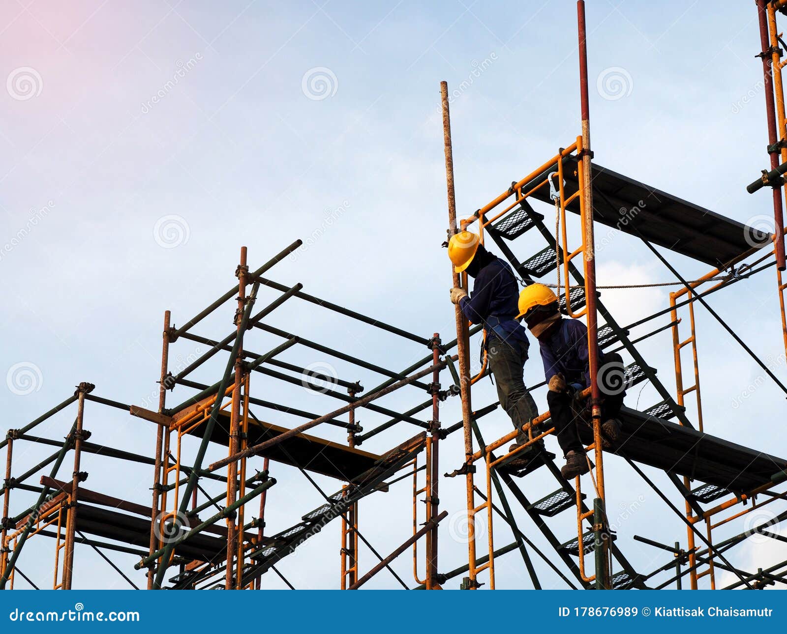 Man Working on the Working at Height on Construction Stock Image ...