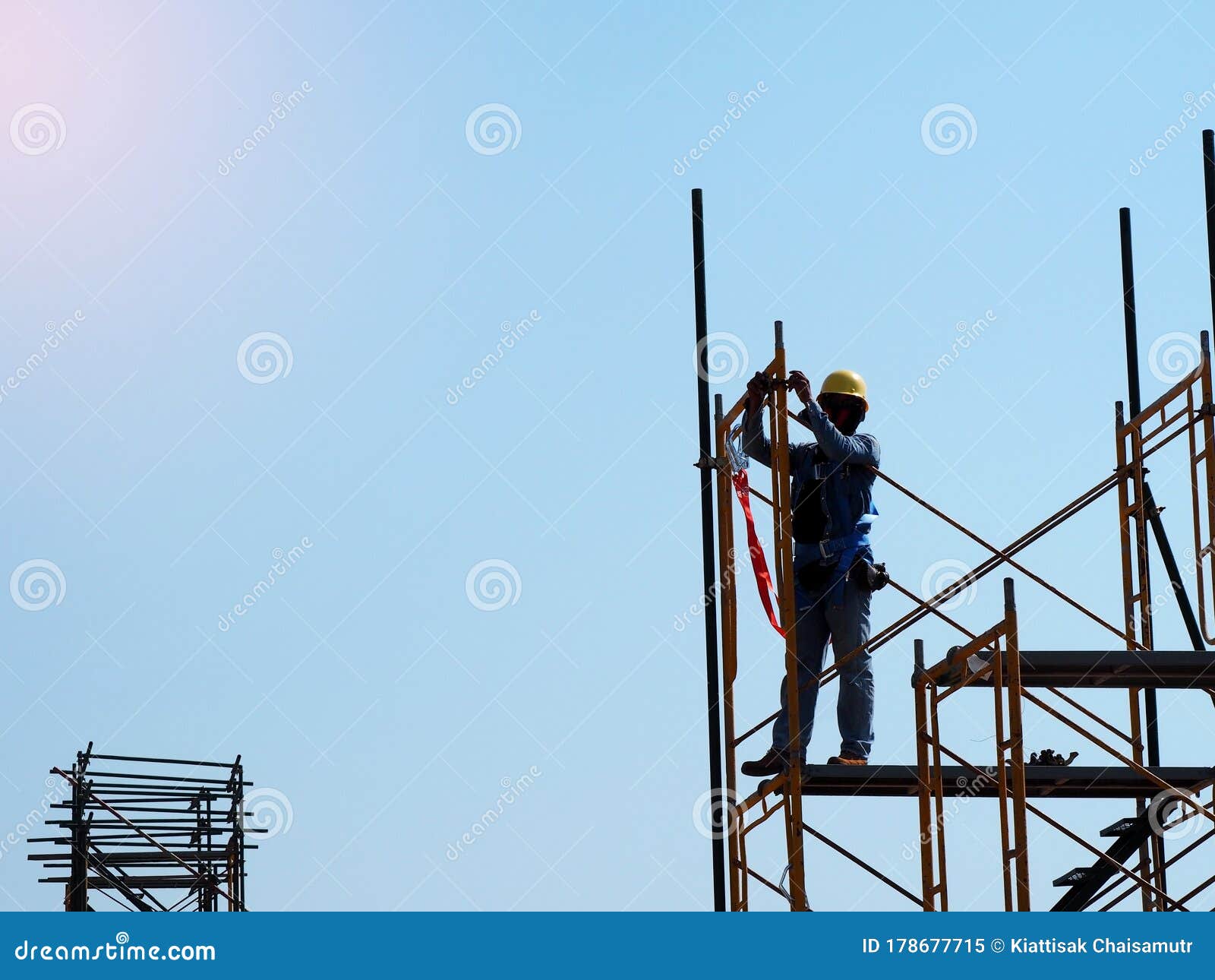 Man Working on the Working at Height on Construction Stock Image ...