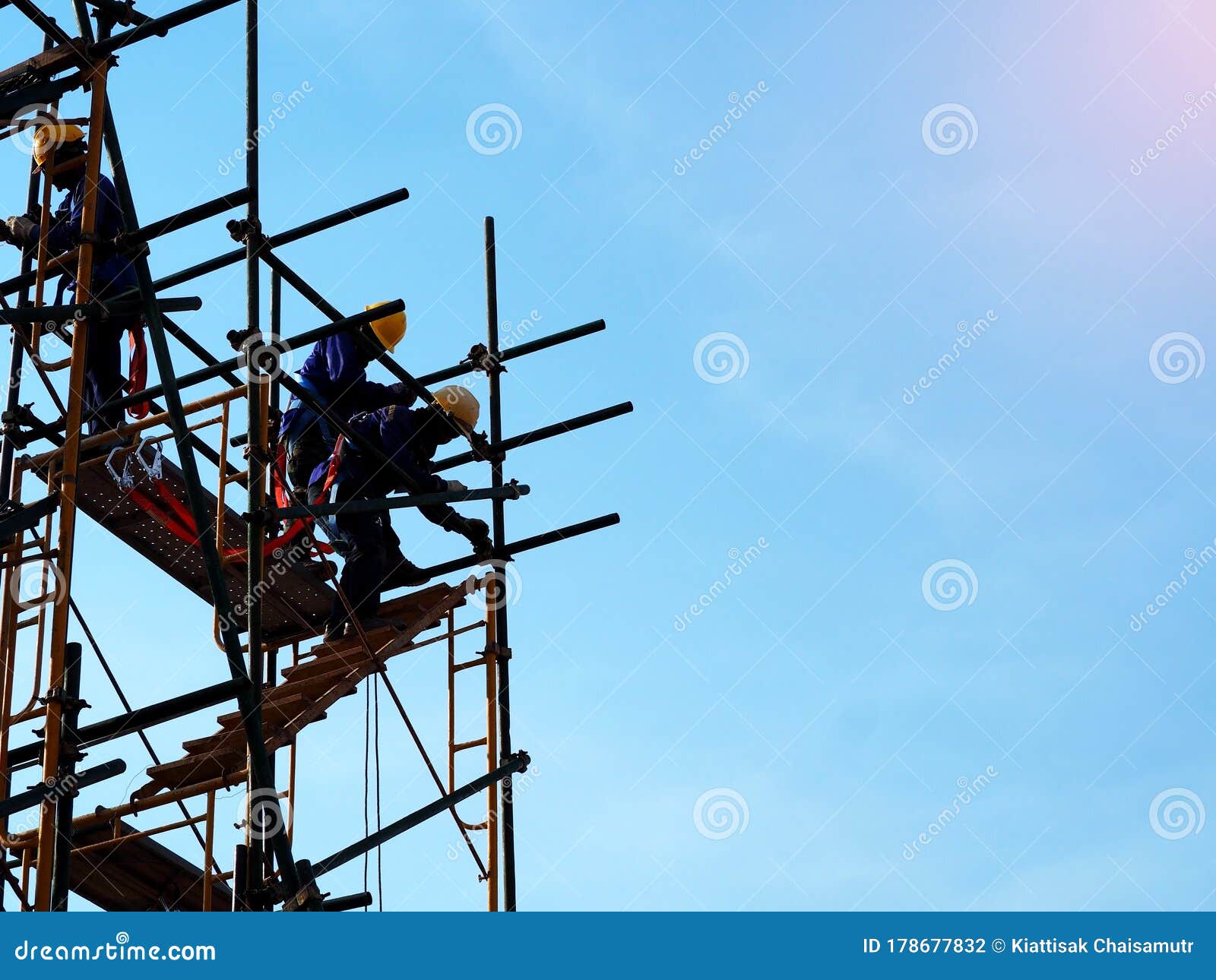 Man Working on the Working at Height on Construction Stock Photo ...