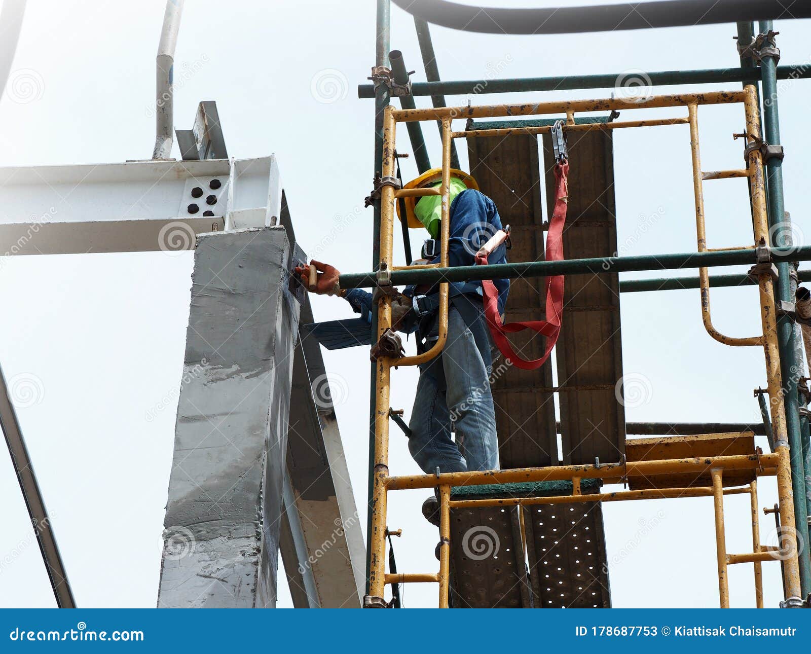 Man Working on the Working at Height on Construction Editorial Stock ...